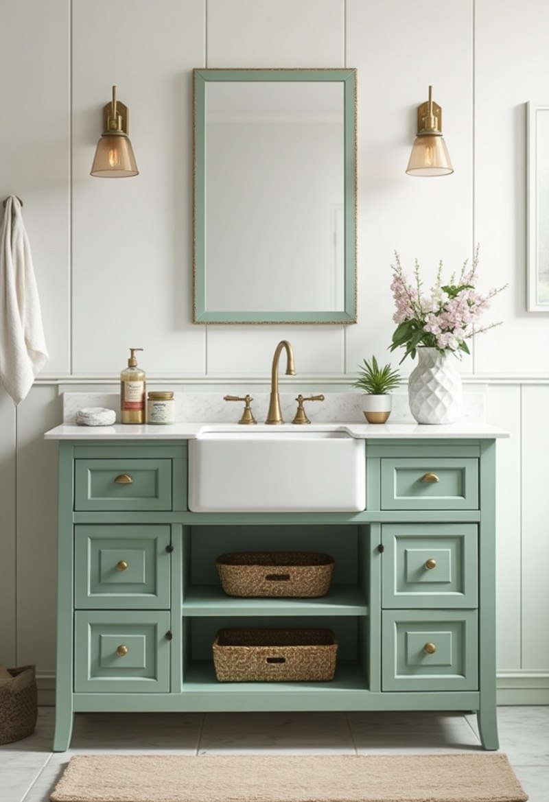 23 Trendy Farmhouse Bathroom Vanities That You'll Love - House My Way